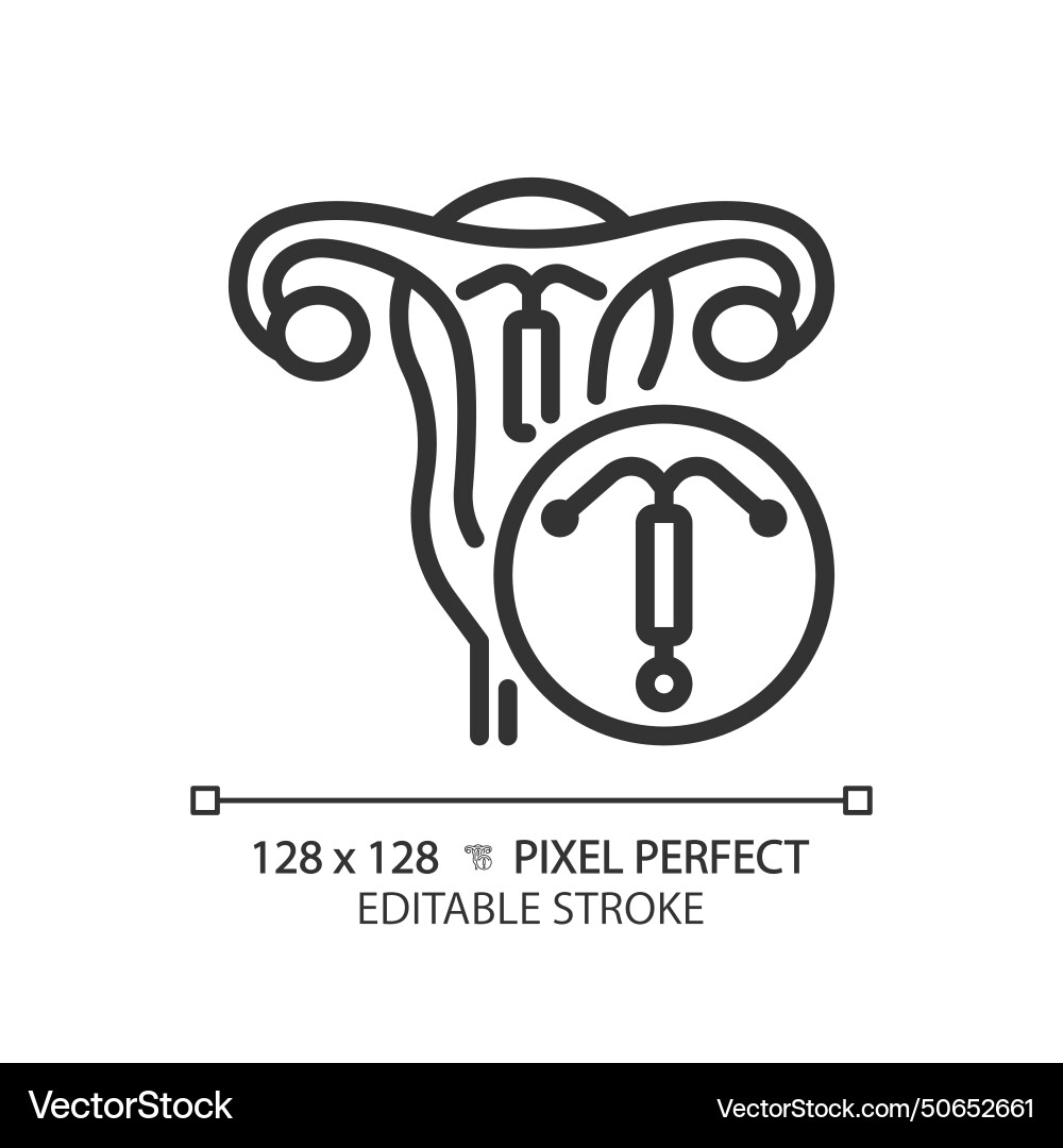 Intrauterine device linear icon Royalty Free Vector Image