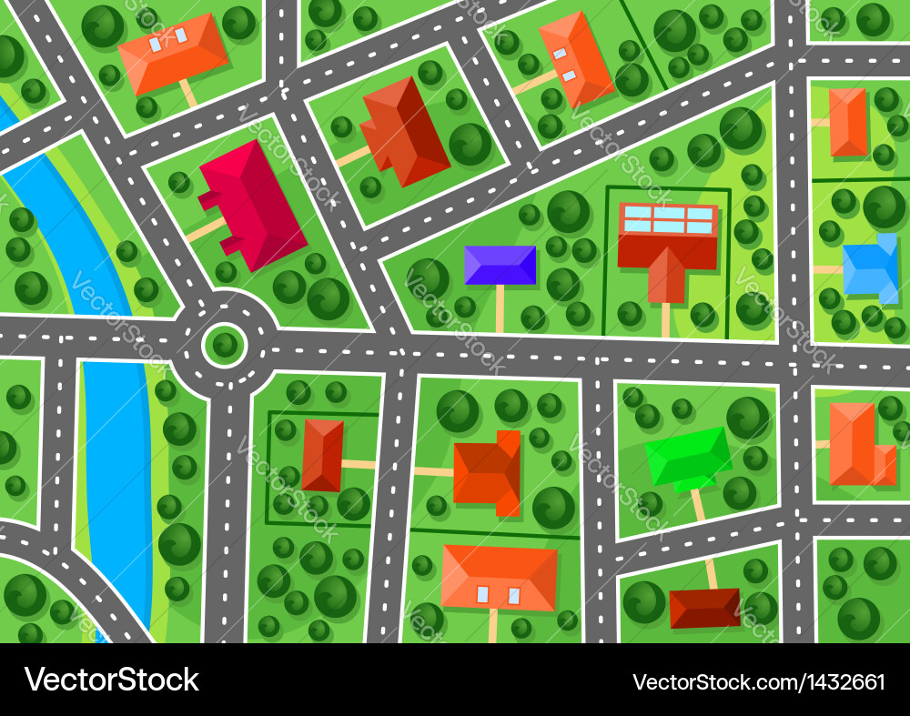 Map of suburb Royalty Free Vector Image - VectorStock