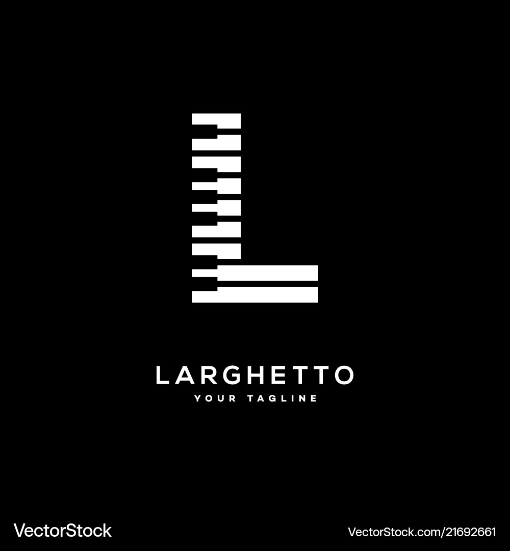 Music letter l Royalty Free Vector Image - VectorStock