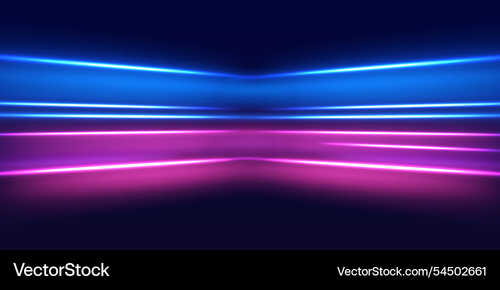 Neon light line trails Royalty Free Vector Image