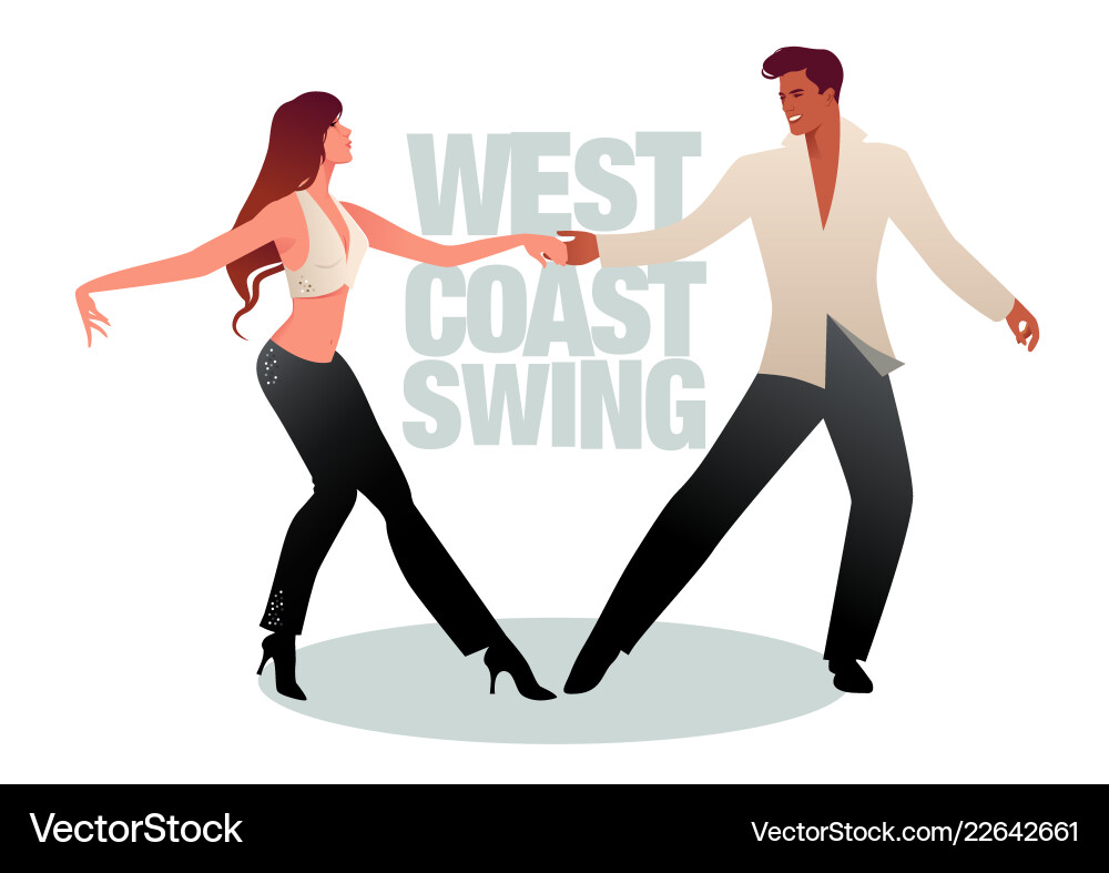 Young couple dancing swing west coast style Vector Image