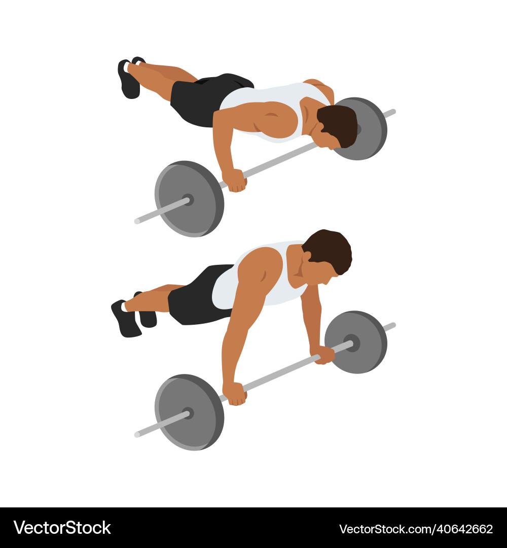 Barbell push ups exerciseflat Royalty Free Vector Image