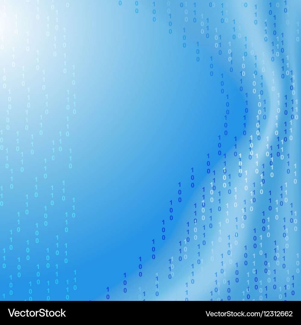 Blue binary square background Royalty Free Vector Image