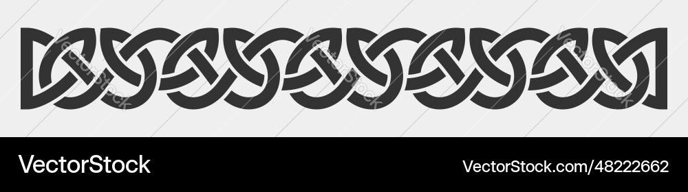 Celtic weaving interlaced black border Royalty Free Vector