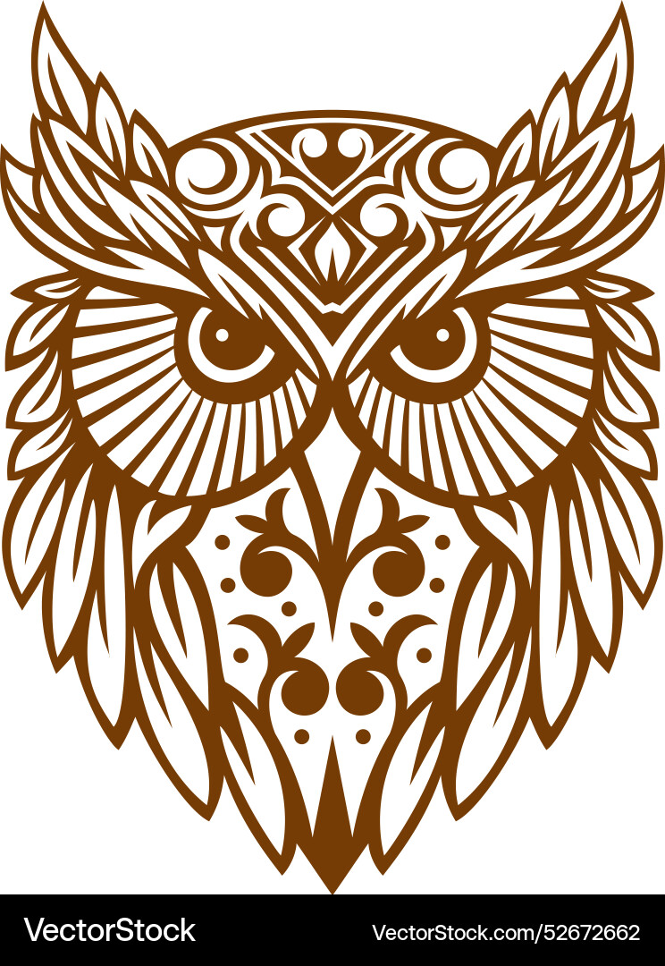 Classic decorative owl shield vol 1 Royalty Free Vector