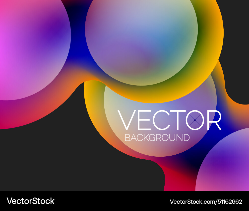 Colorful circles on a black background with Vector Image