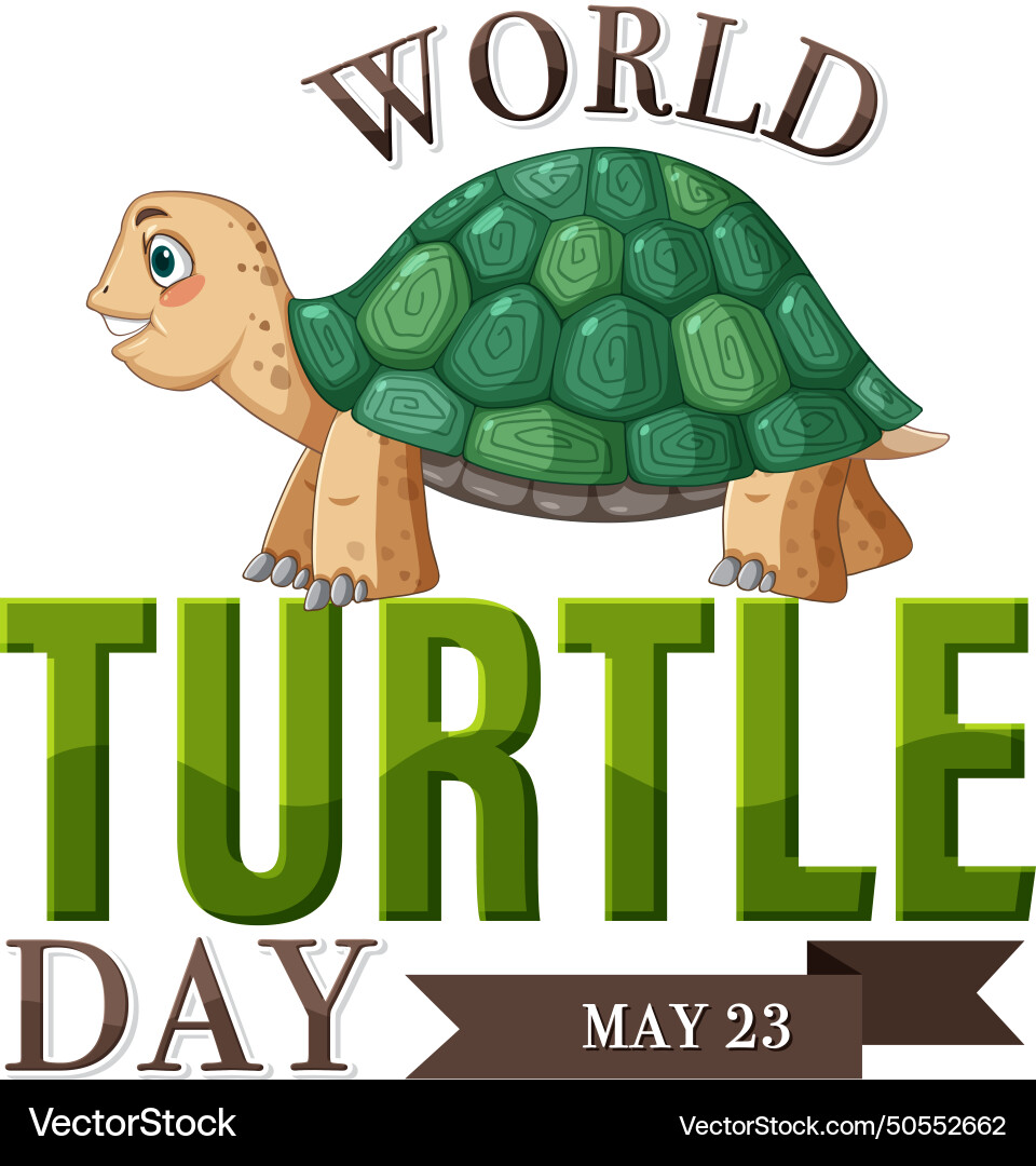 Colorful graphic for world turtle day event Vector Image