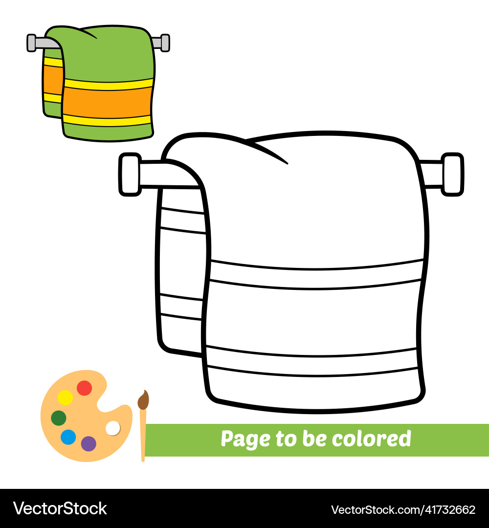Coloring book for kids towel Royalty Free Vector Image