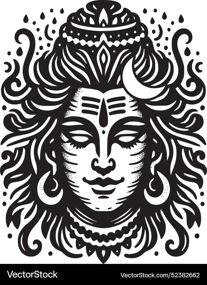 Divine shiva sacred art Royalty Free Vector Image