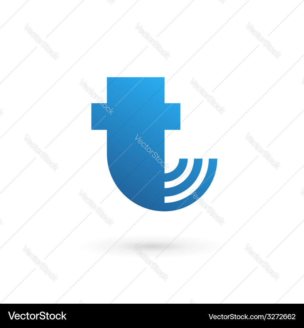 Letter t wireless logo icon design template Vector Image