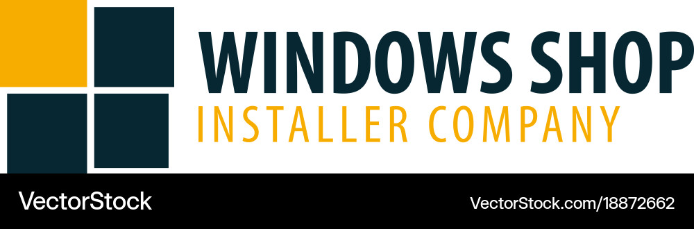 Logo windows store installer company Royalty Free Vector