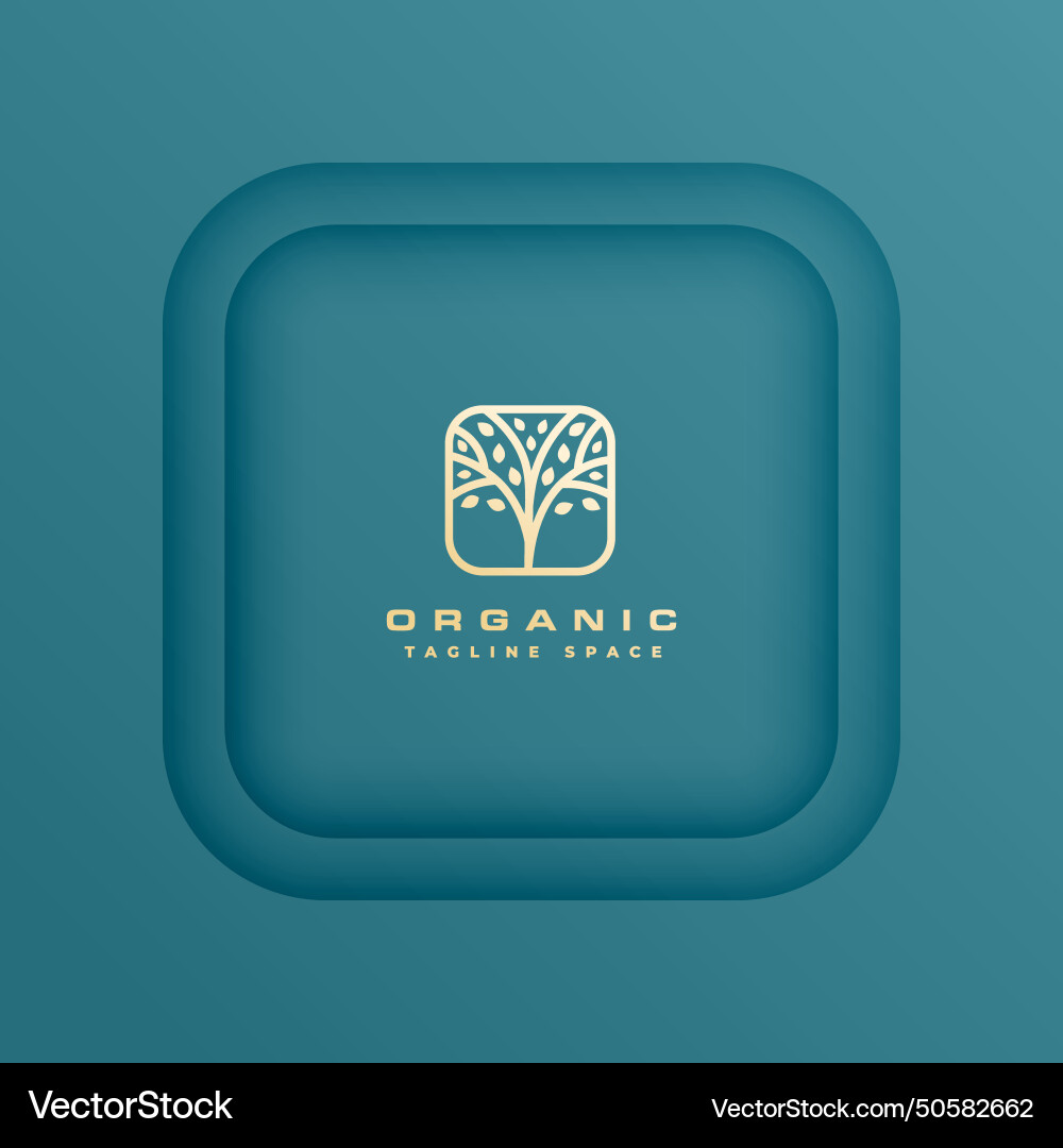 Modern organic tree logo icon template Royalty Free Vector