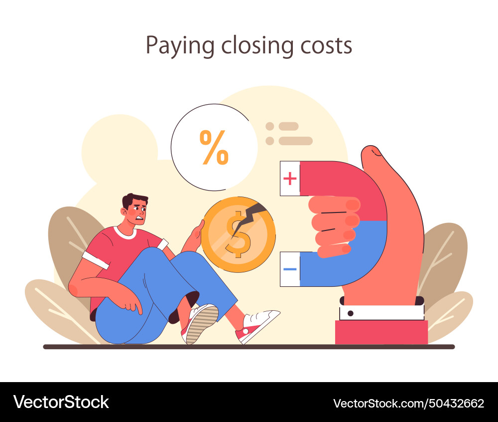 Refinance process loan rate reduction to lender Vector Image