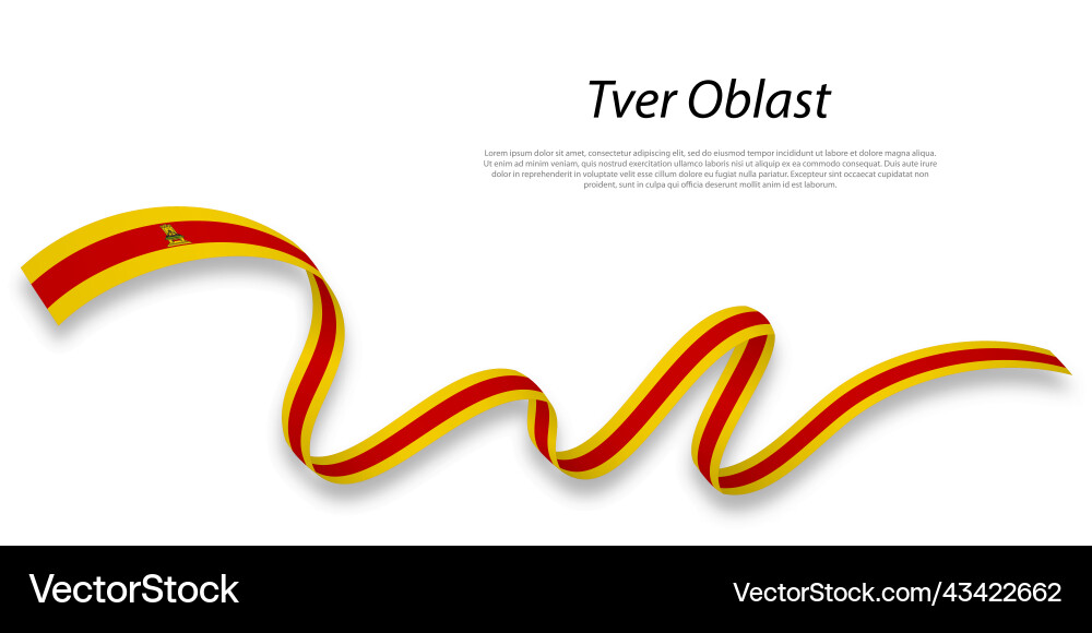 Tver Oblast Flag Ribbon Wave Royalty Free Vector Image