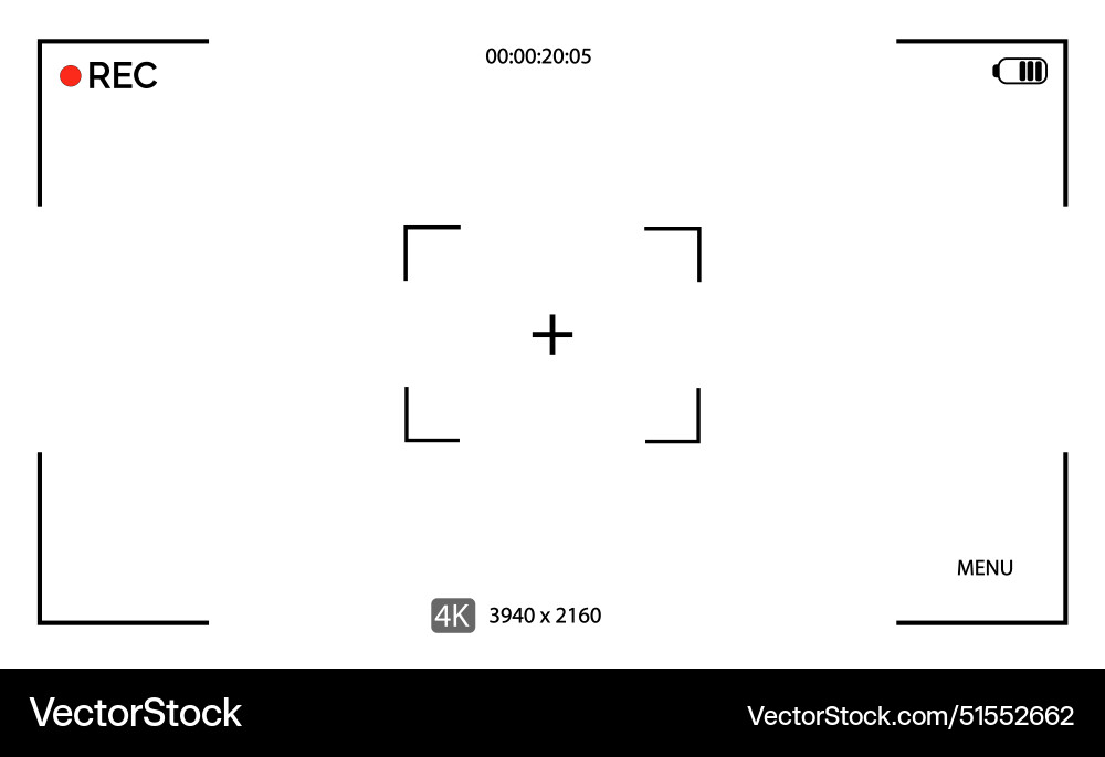 Video camera viewfinder filming screen Royalty Free Vector