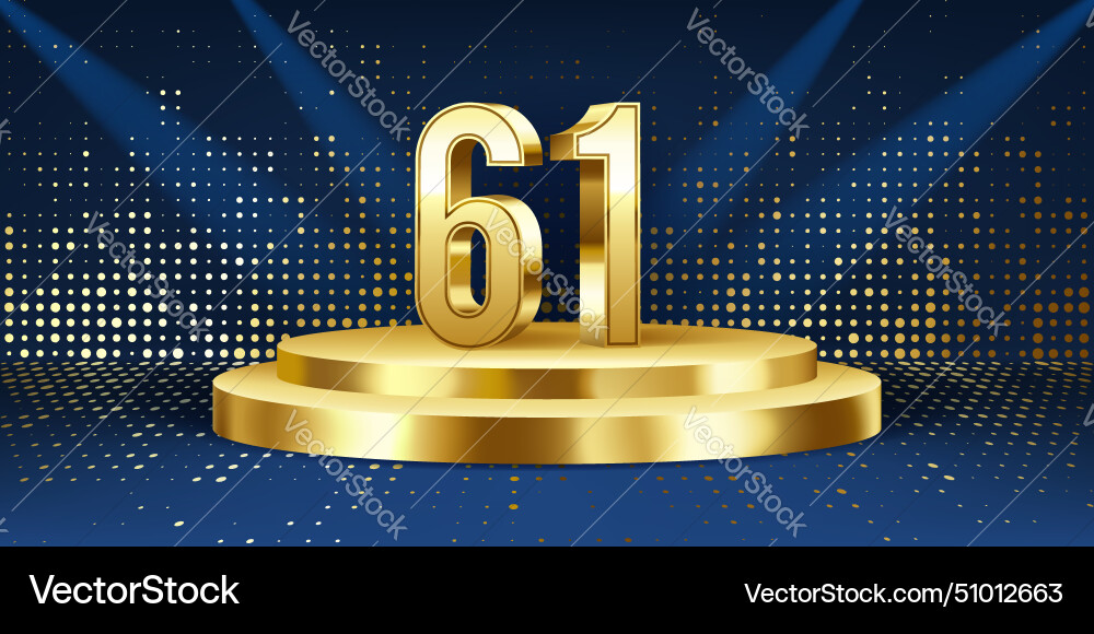 61st year anniversary background Royalty Free Vector Image