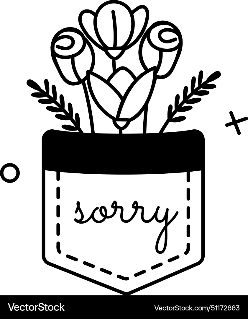 Apology flowers Royalty Free Vector Image - VectorStock