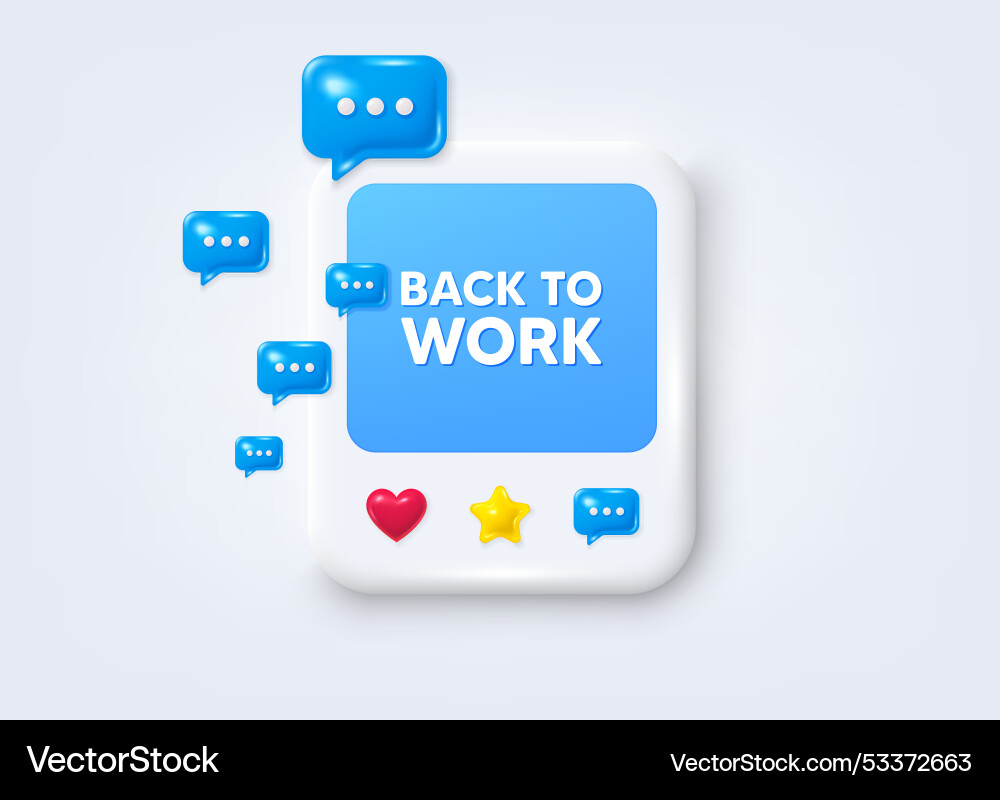 Back to work tag job offer social media post 3d Vector Image