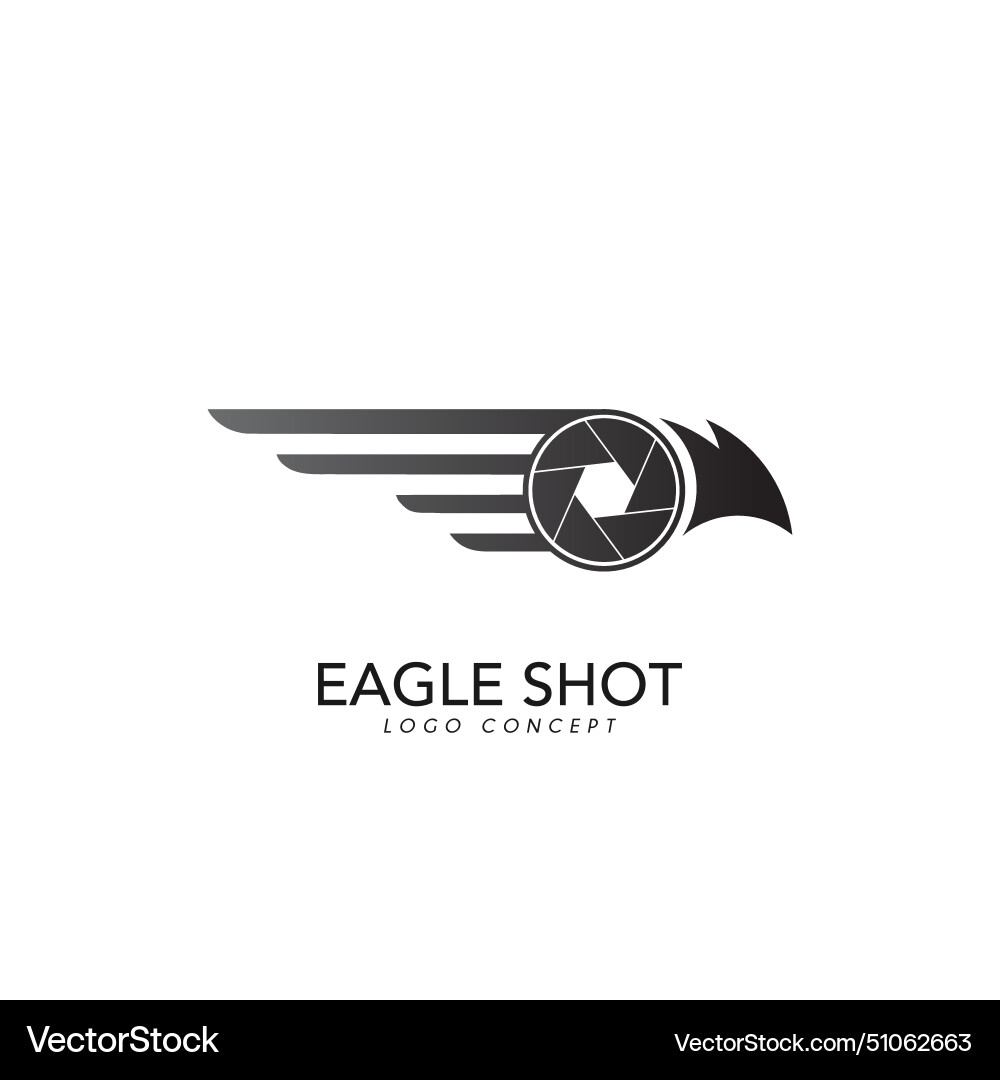 Eagle shot digital camera photography logo Vector Image
