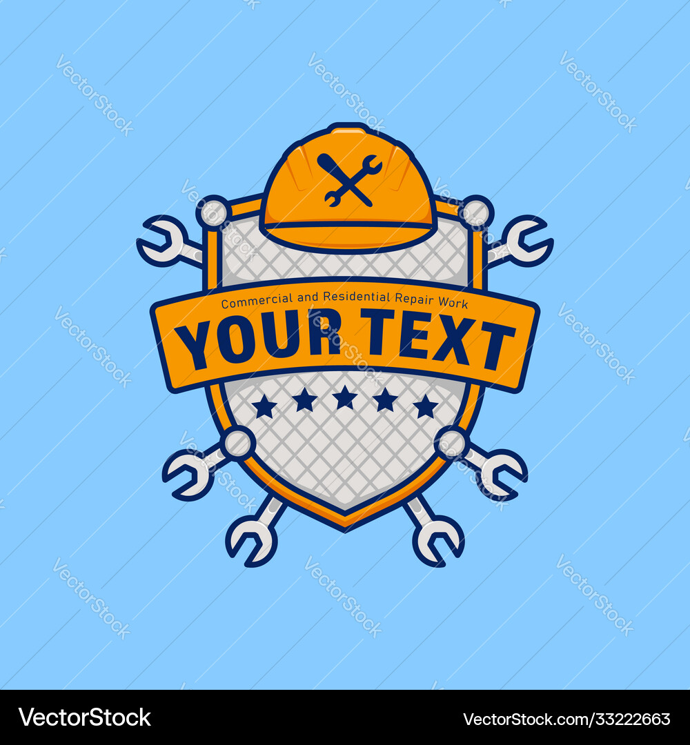 Engineer handyman repair and maintenance emblem Vector Image