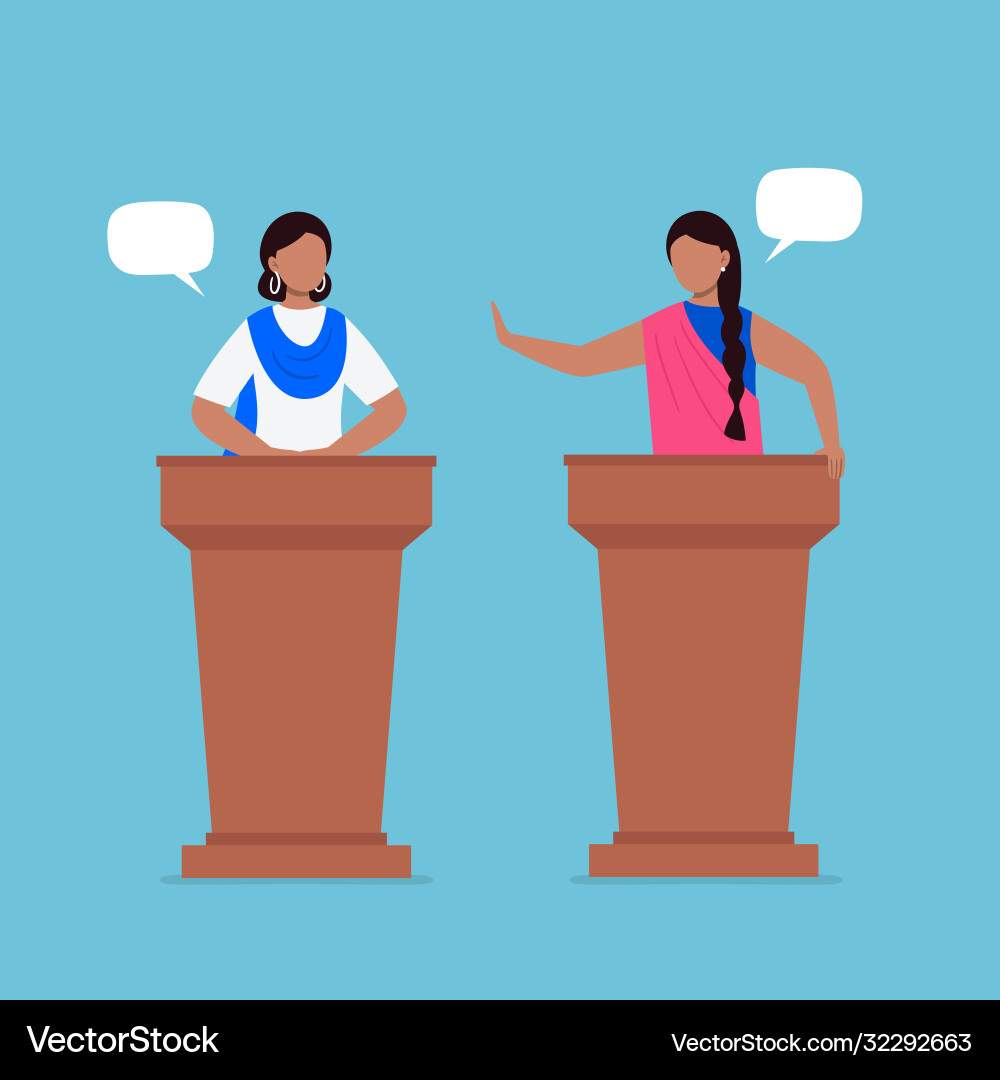 Indian women taking part in debates Royalty Free Vector