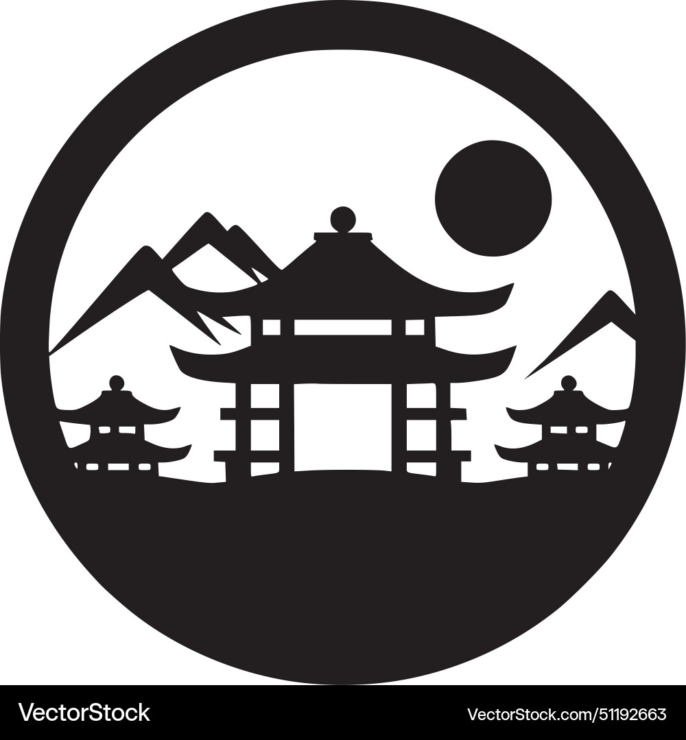 Japan - minimalist and flat logo Royalty Free Vector Image