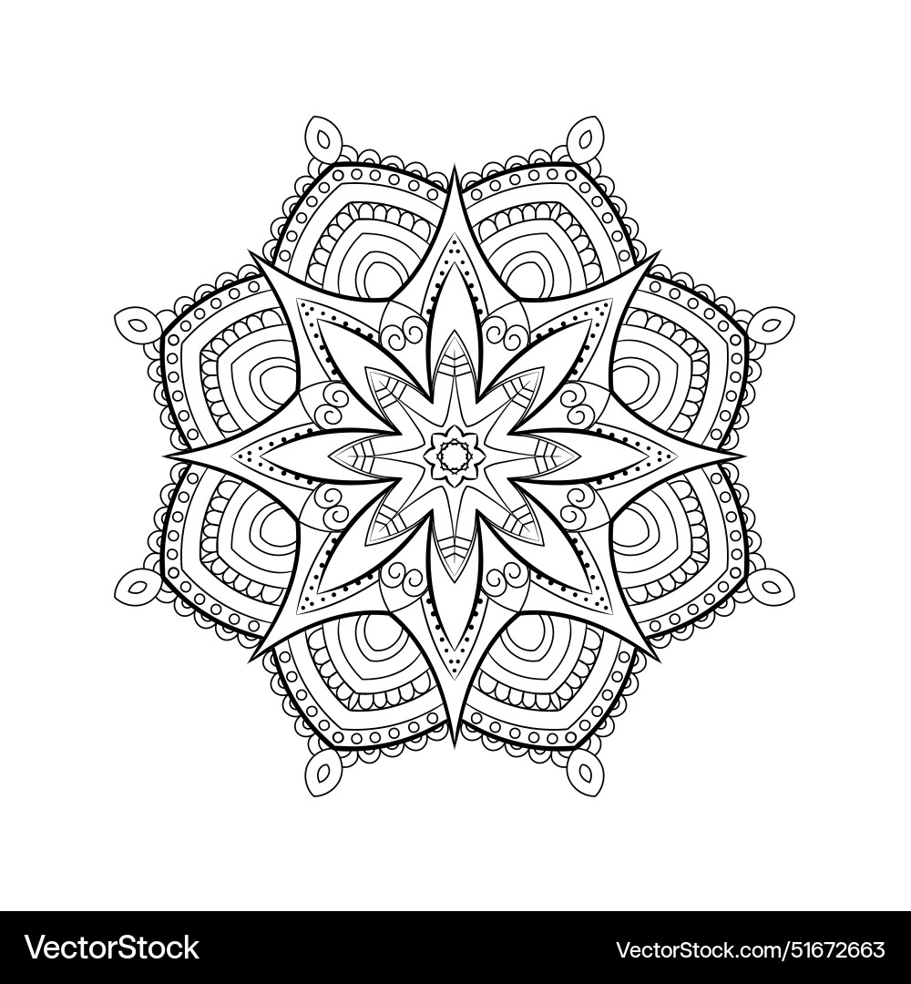 Mandala line esoteric boho Royalty Free Vector Image