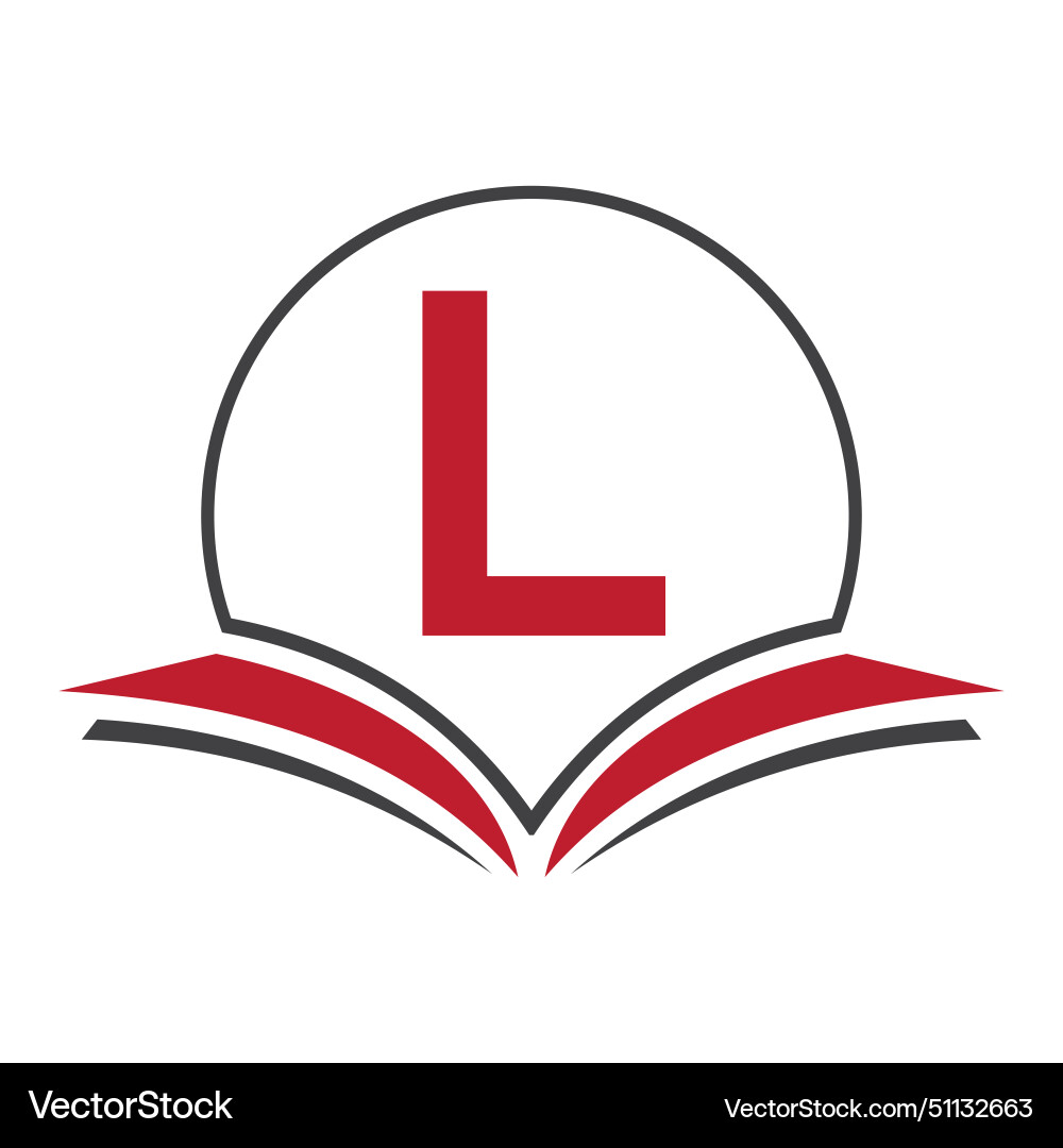 Monogram Education Logo On Letter L Concept Vector Image
