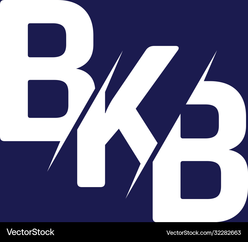 Monogram letters initial logo design bkb Vector Image