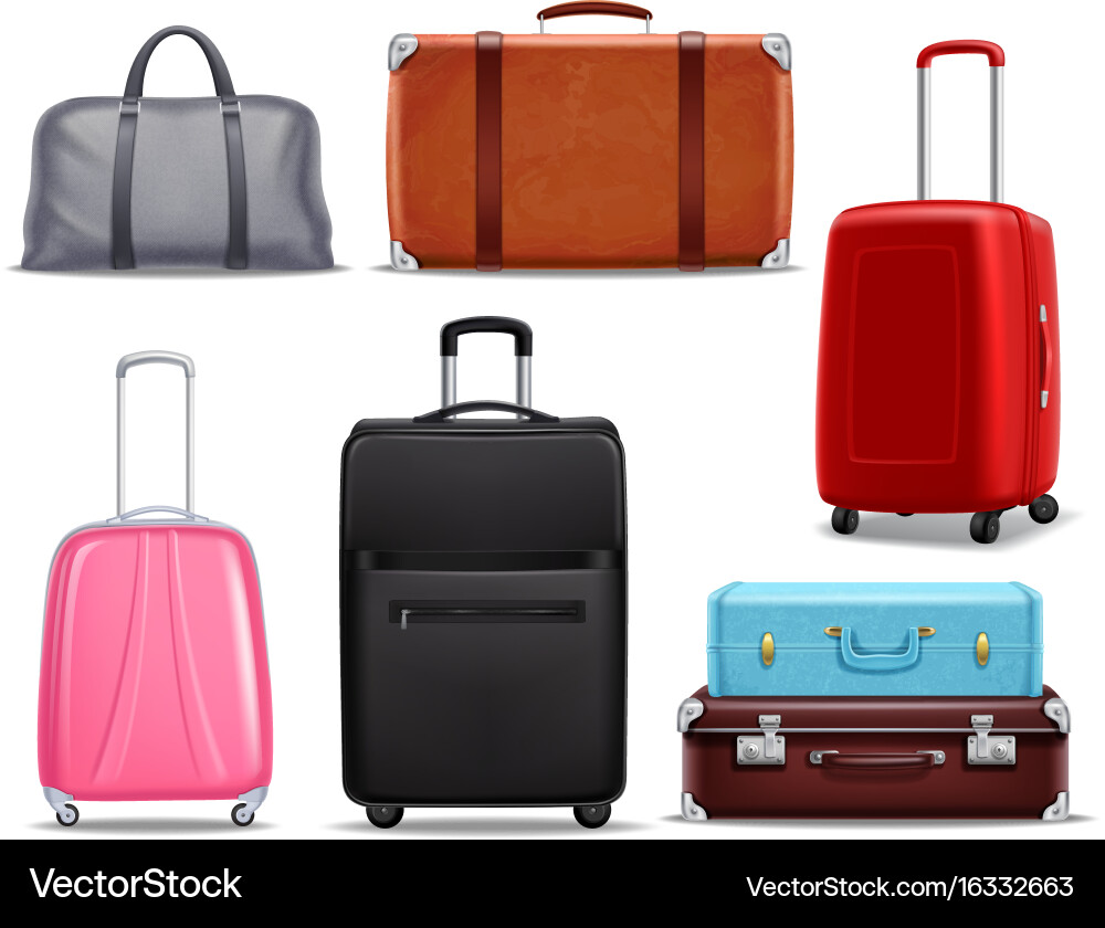 Retro Travel Luggage Set Royalty Free Vector Image