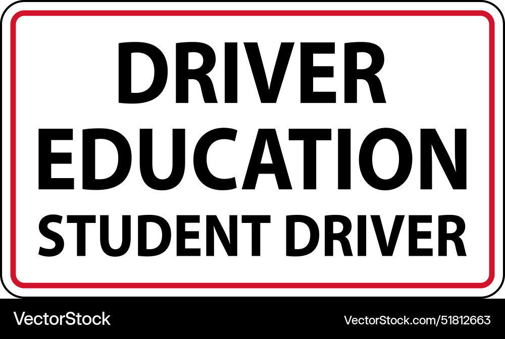 Student driver magnetic car sign education Vector Image