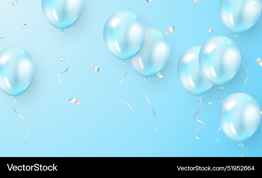 3d blue balloon design background banner template Vector Image