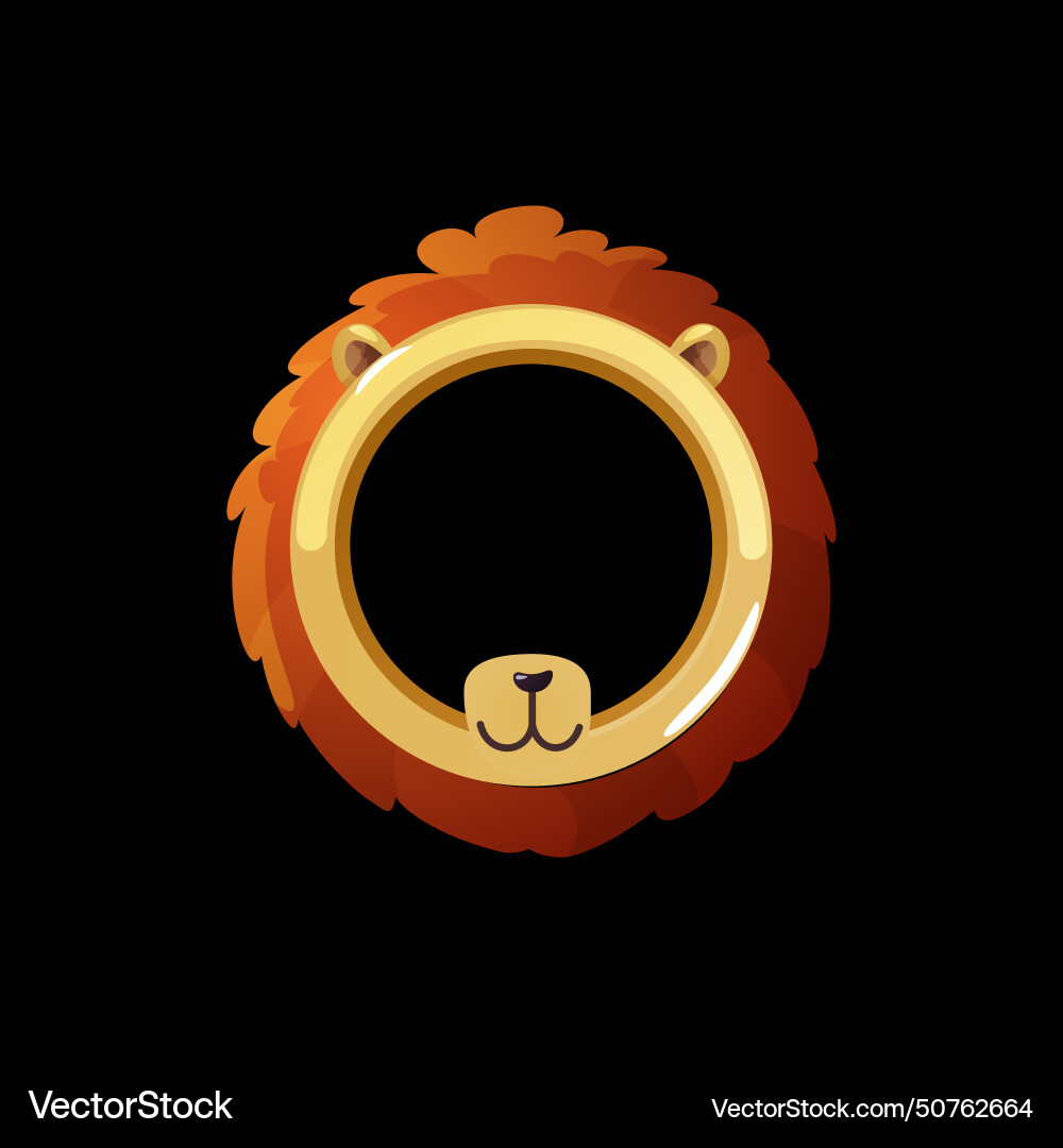 Avatar frame lion muzzle cartoon Royalty Free Vector Image