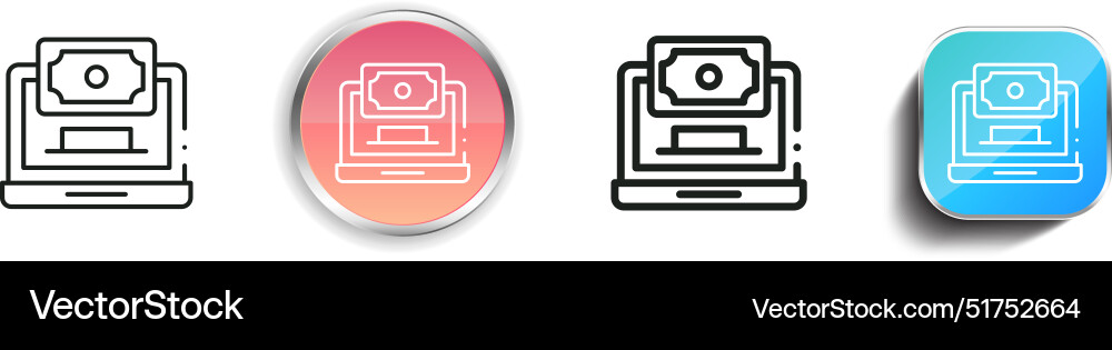 Banking icon thin linear regular and button style Vector Image