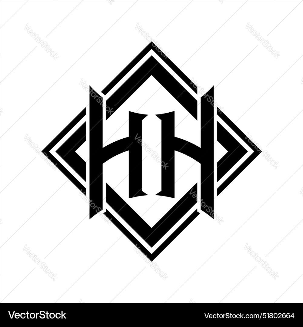 Hh letter logo with abstract shield shape Vector Image