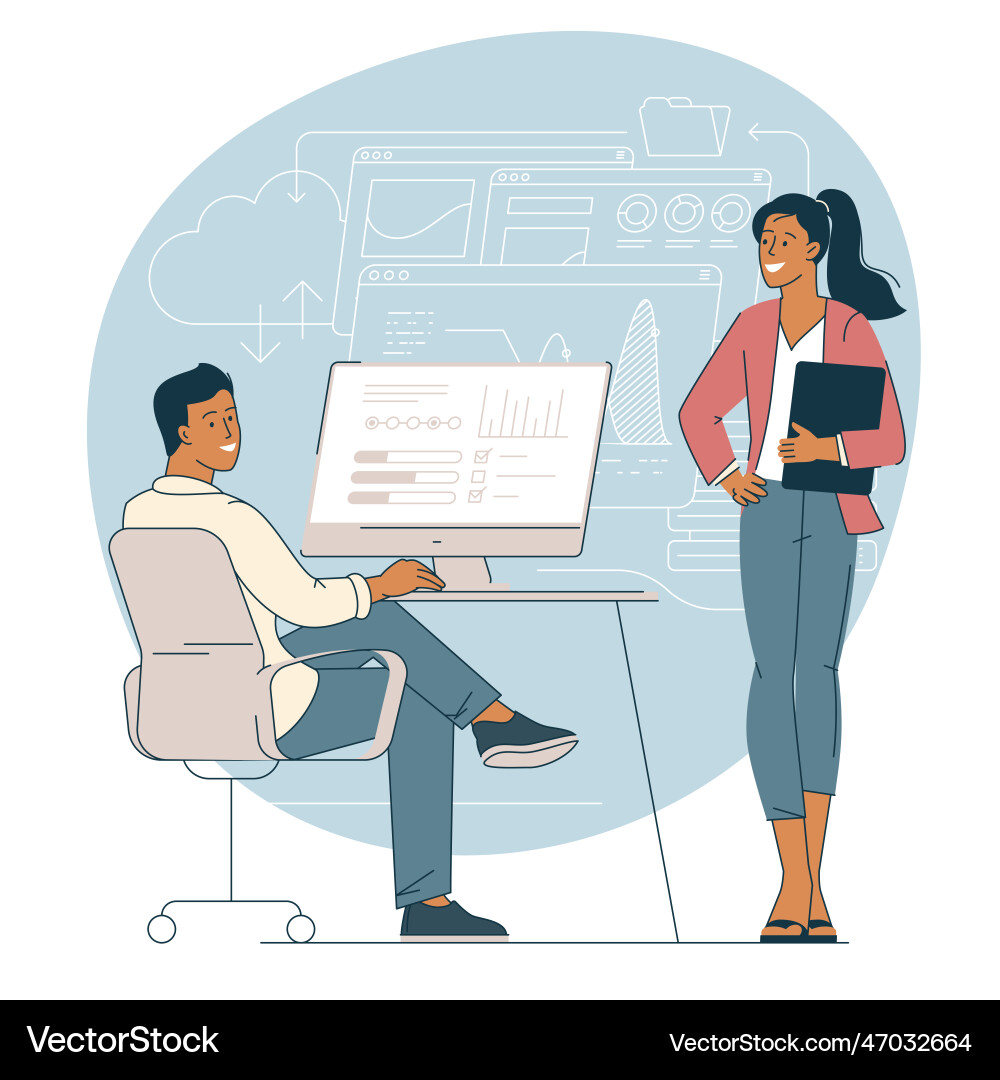 People launching startup Royalty Free Vector Image
