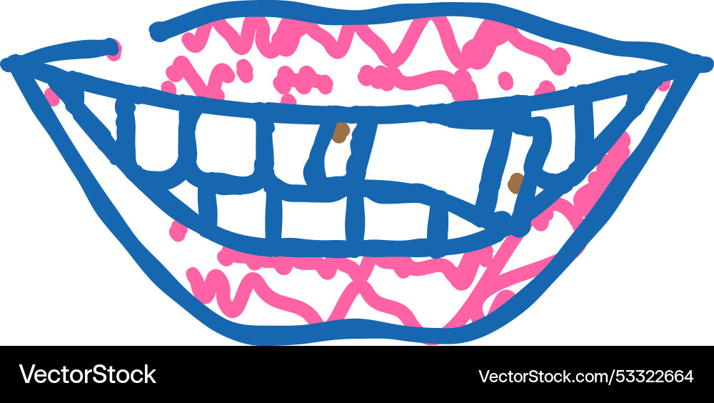 Snus nicotine mouth icon doodle Royalty Free Vector Image