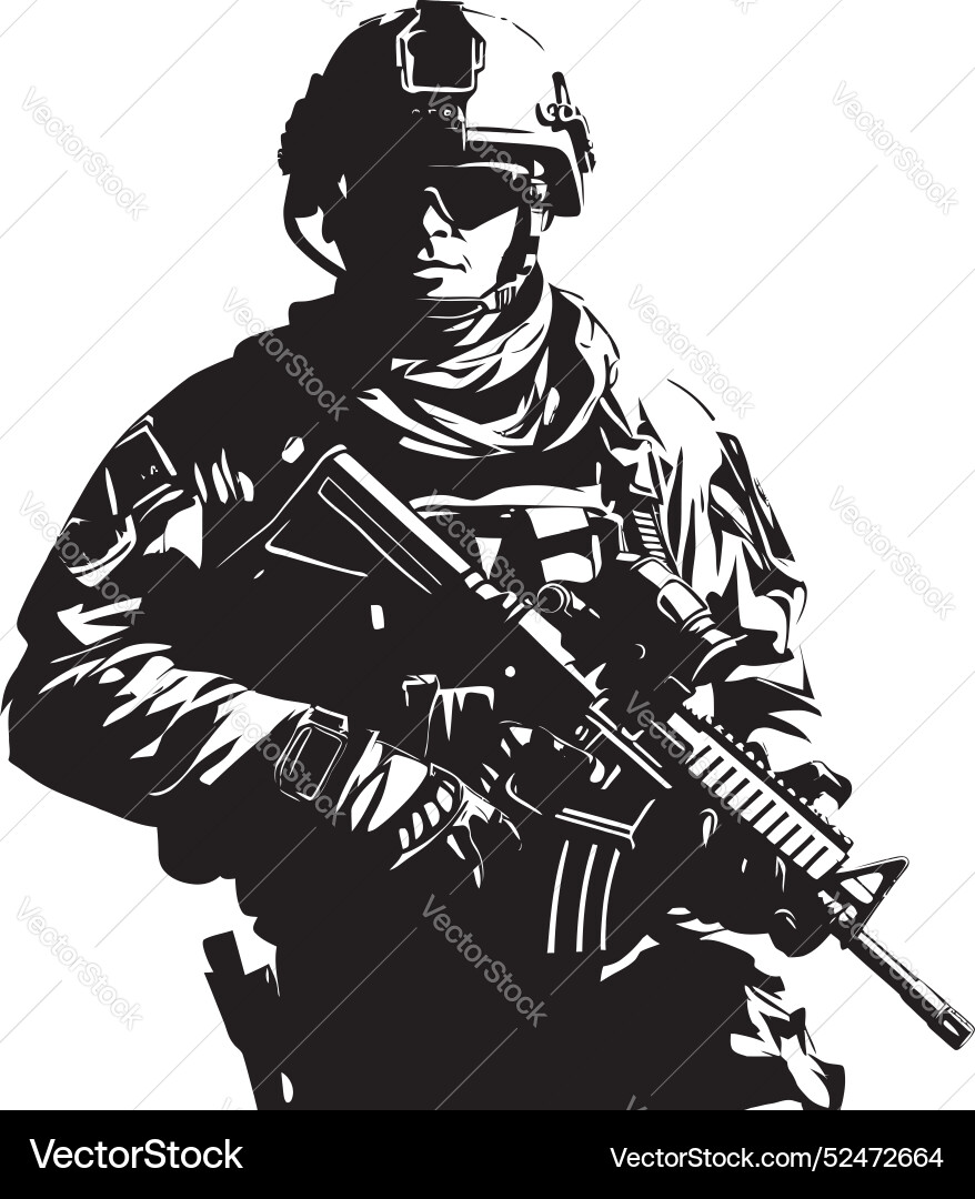 Tactical defender elegant design for soldier Vector Image