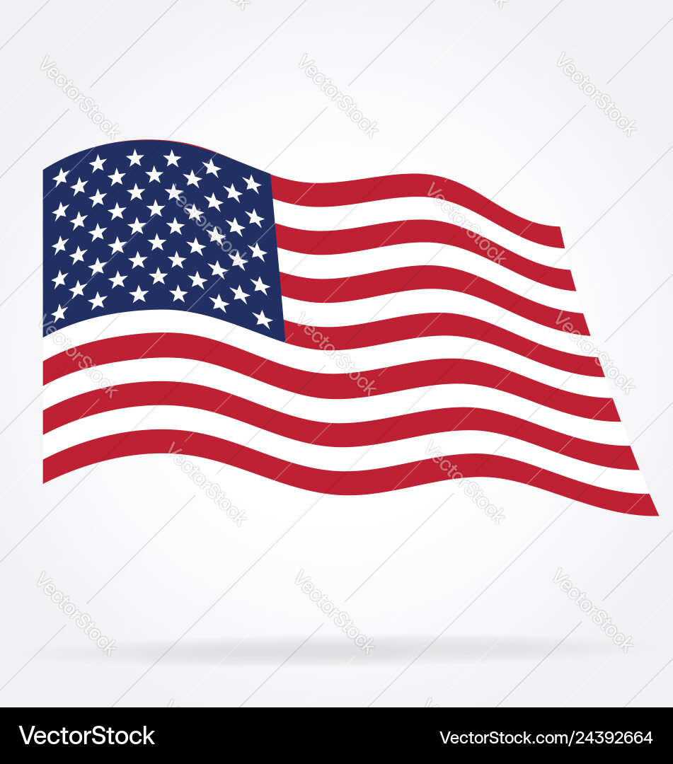 Usa flag flying Royalty Free Vector Image - VectorStock