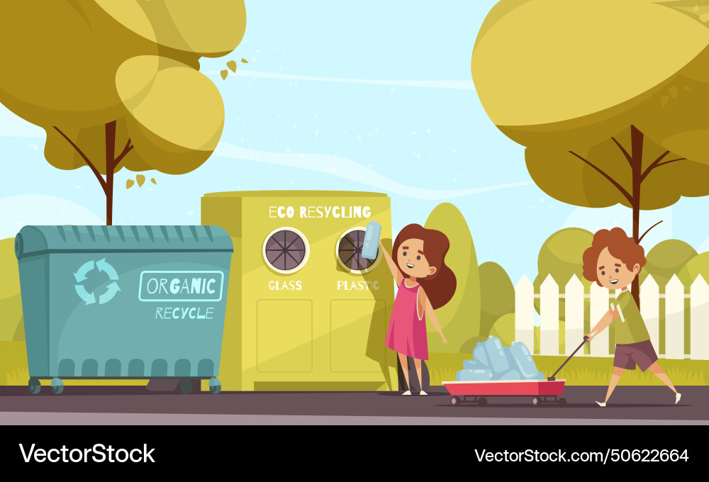 Waste sorting background Royalty Free Vector Image