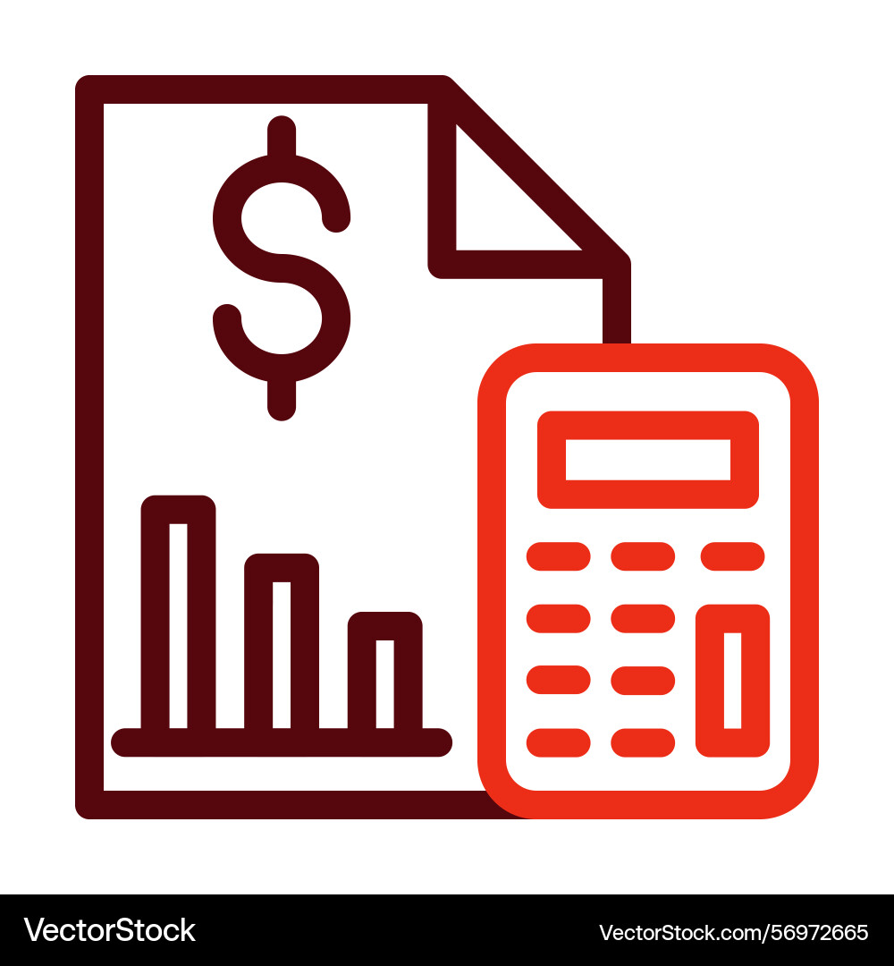 Accounting thick line two color icons Royalty Free Vector