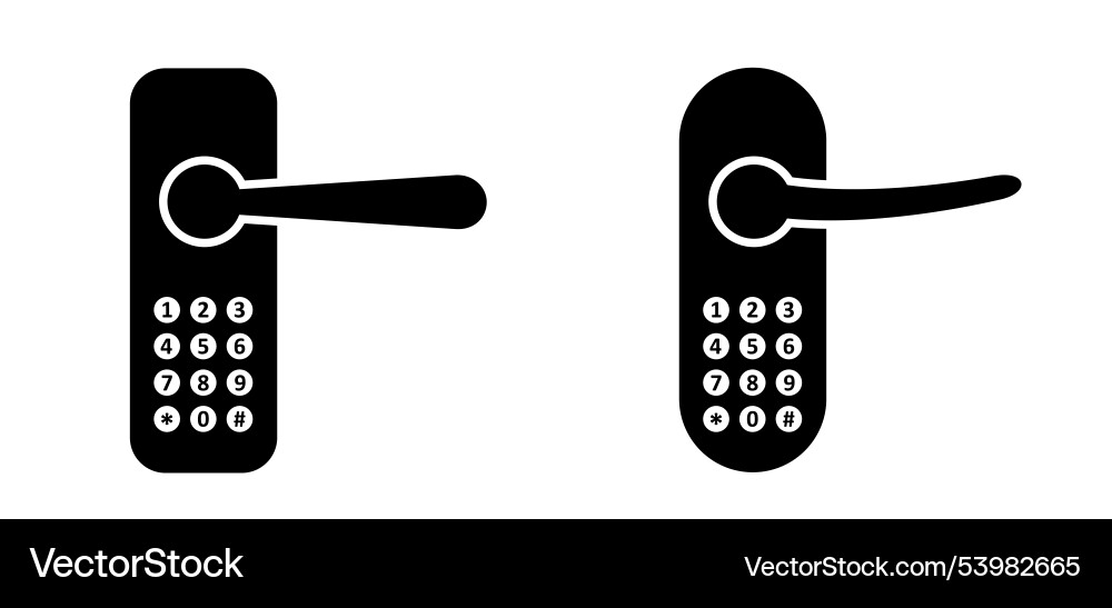 Electronic digital security door knob handle Vector Image