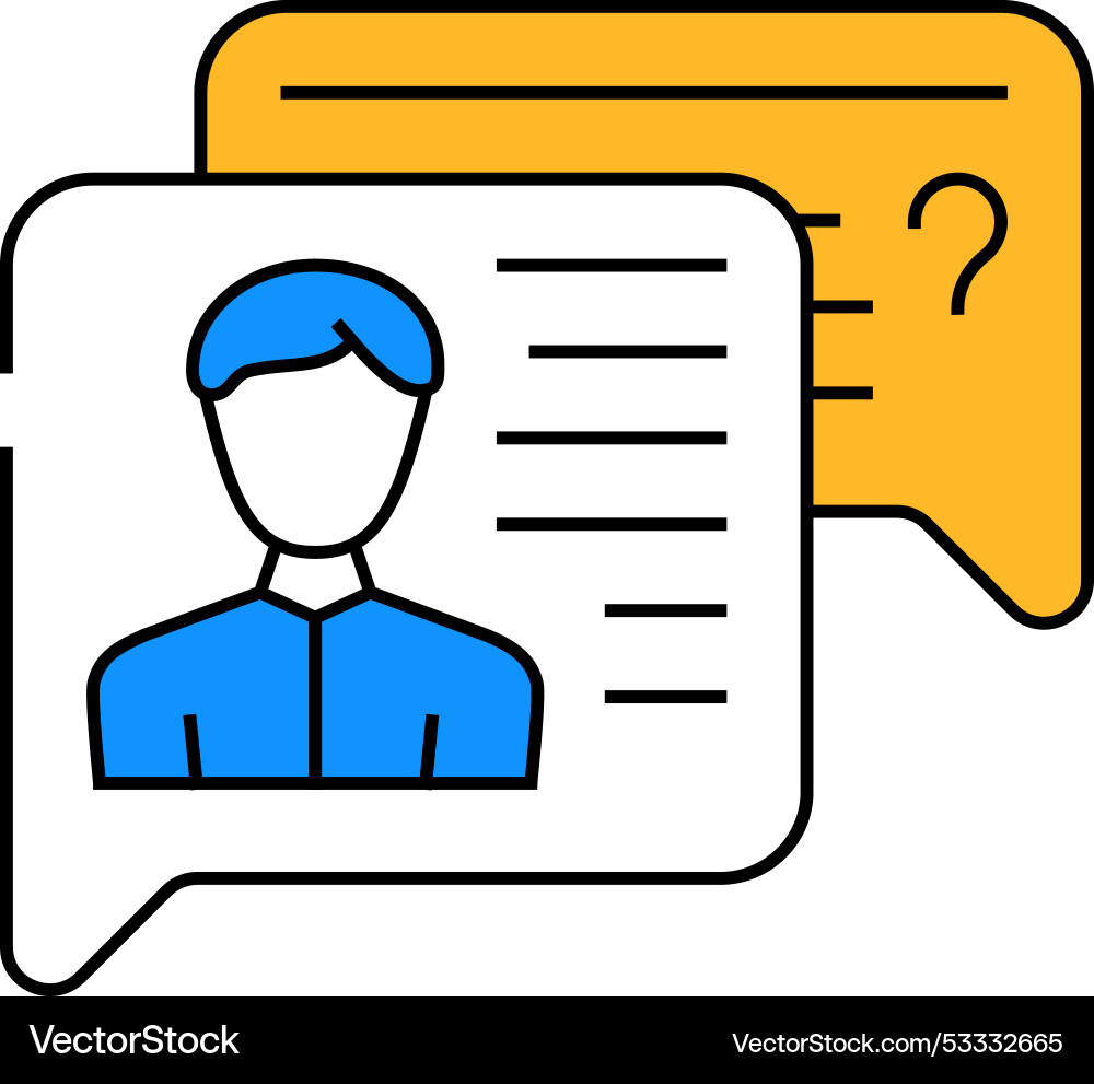 Employee discussion icon color Royalty Free Vector Image