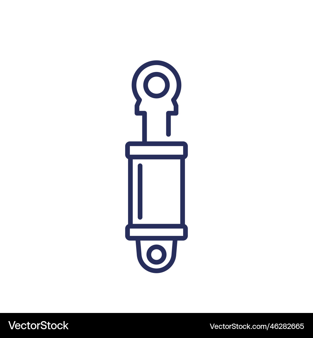 Hydraulic cylinder or an actuator line icon Vector Image