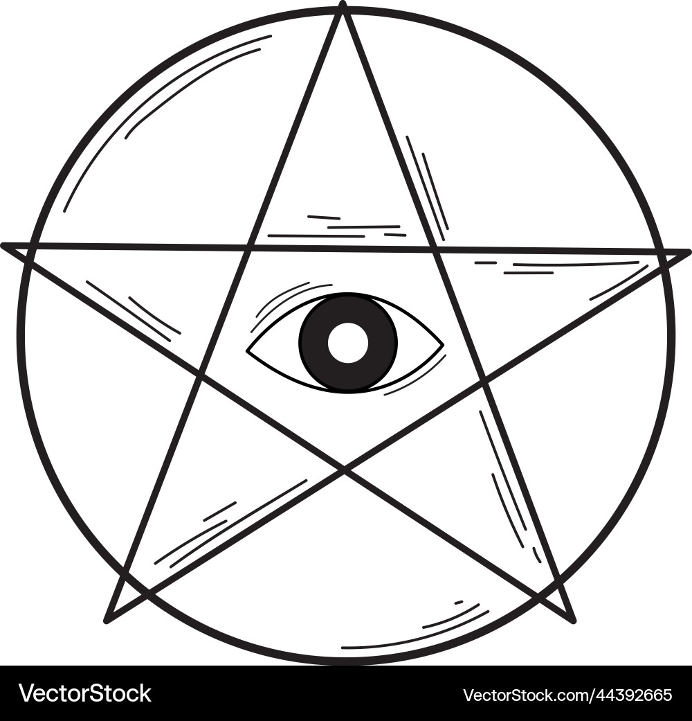 Isolated five point star with an eye esoterism Vector Image