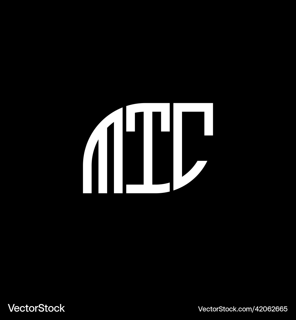 Mtc letter logo design on black background Vector Image