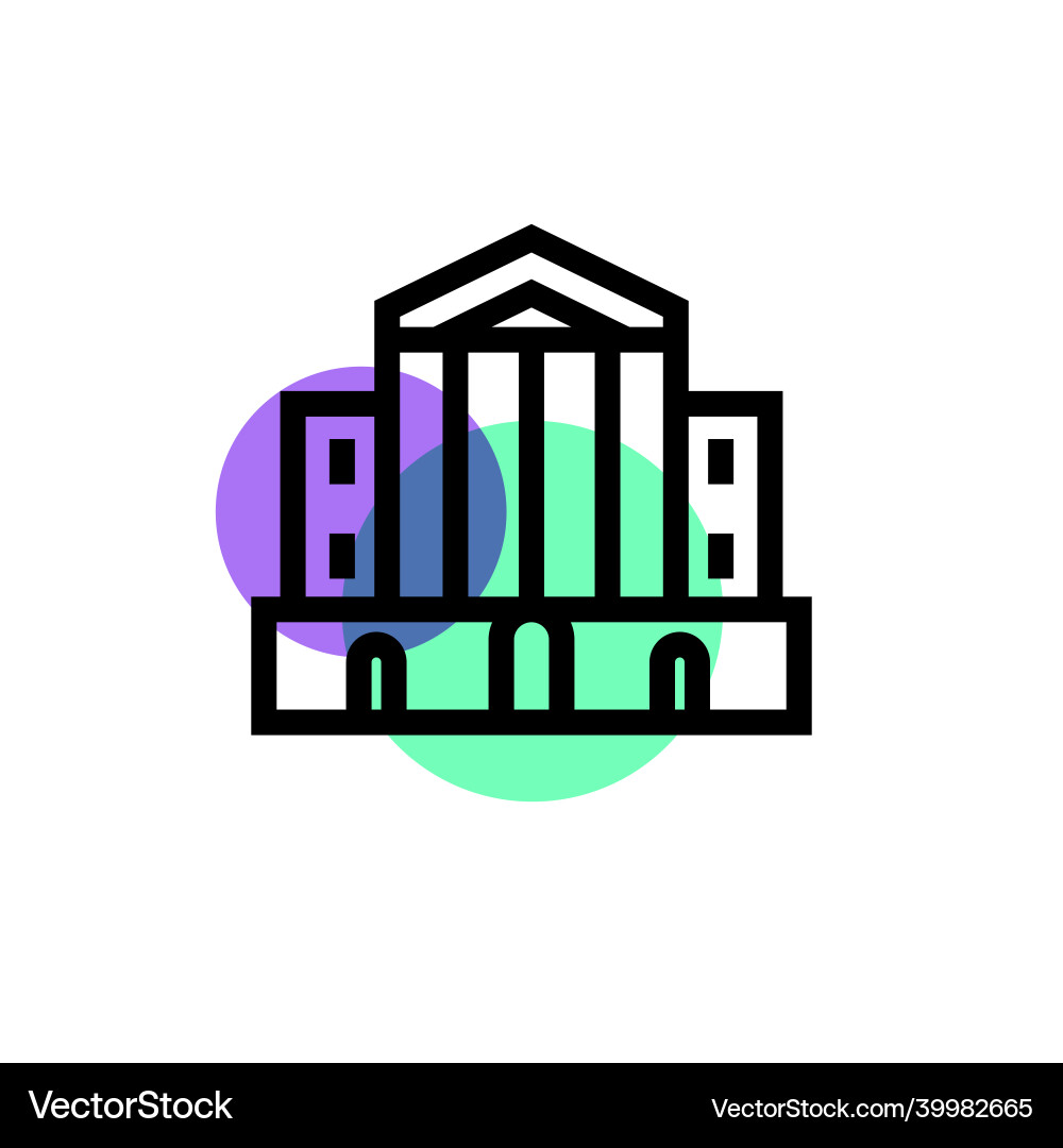 Museum icon architecture big building columns Vector Image