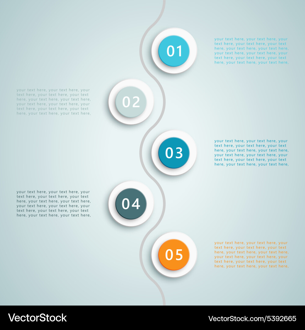 Number steps infographic 6 Royalty Free Vector Image