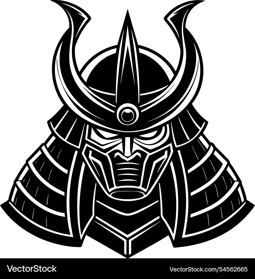 Samurai kabuto helmet Royalty Free Vector Image