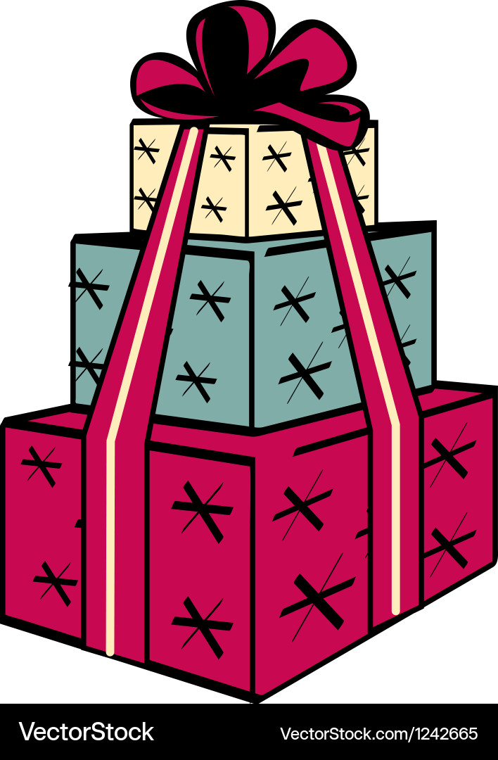 Stacked gift presents Royalty Free Vector Image